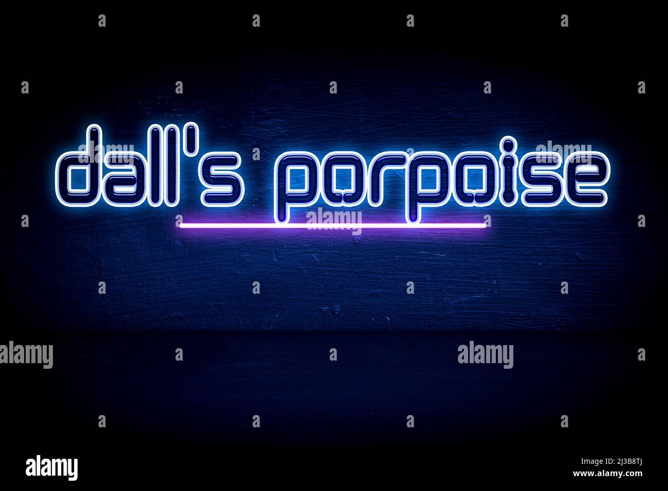 Dall's porpoise - blue neon announcement signboard Stock Photo - Alamy