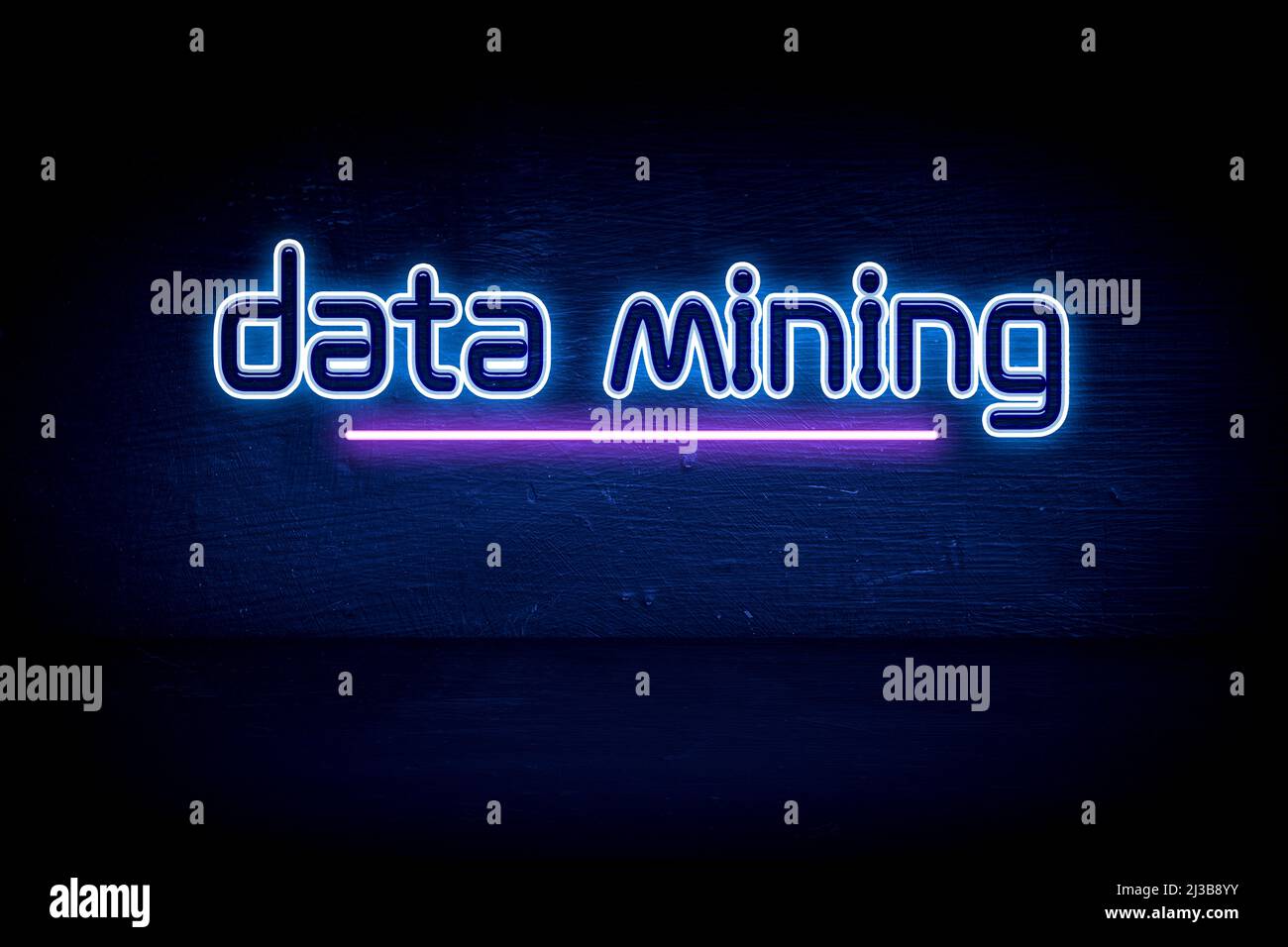 Data mining - blue neon announcement signboard Stock Photo - Alamy