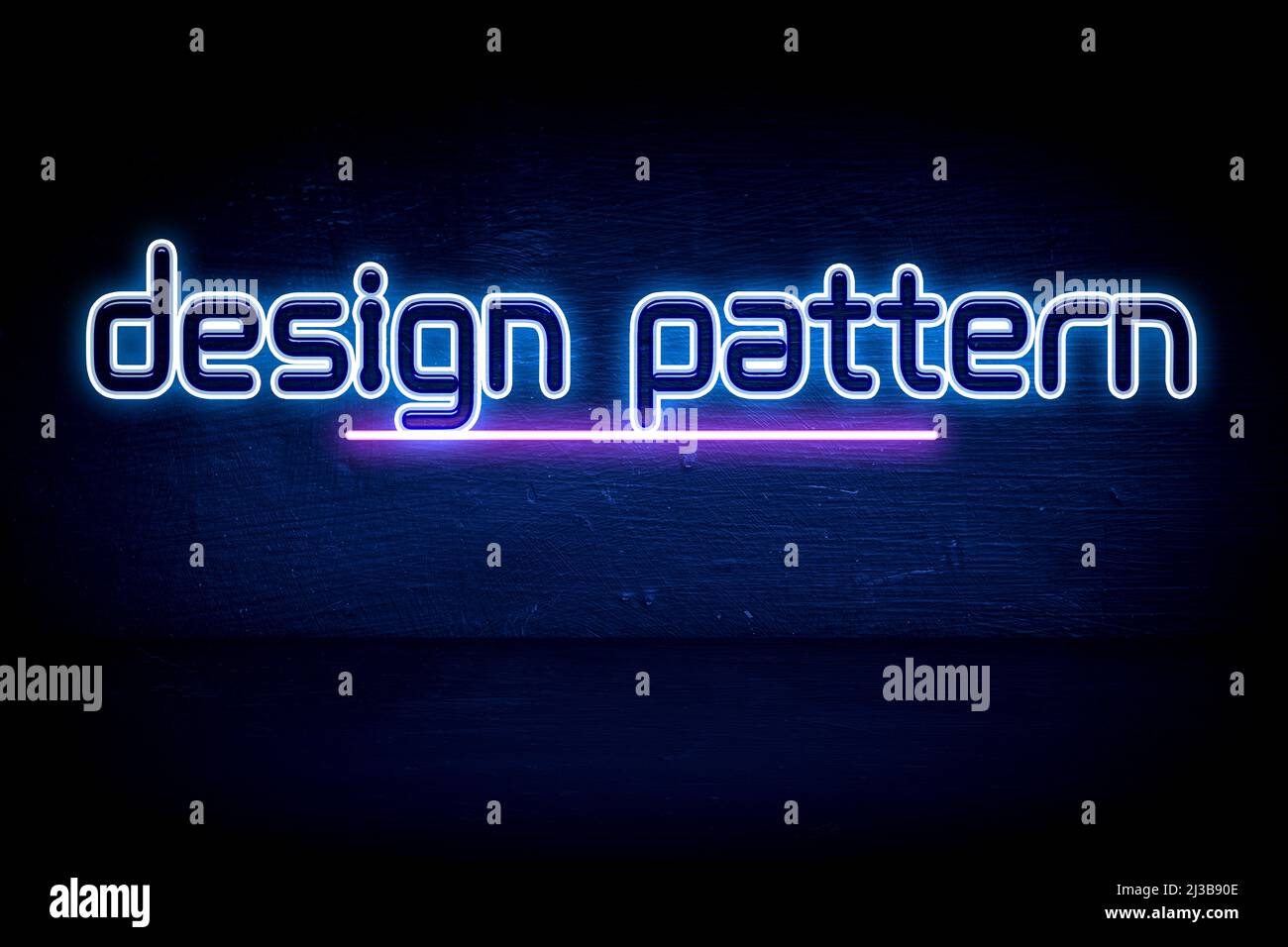 Design pattern - blue neon announcement signboard Stock Photo - Alamy