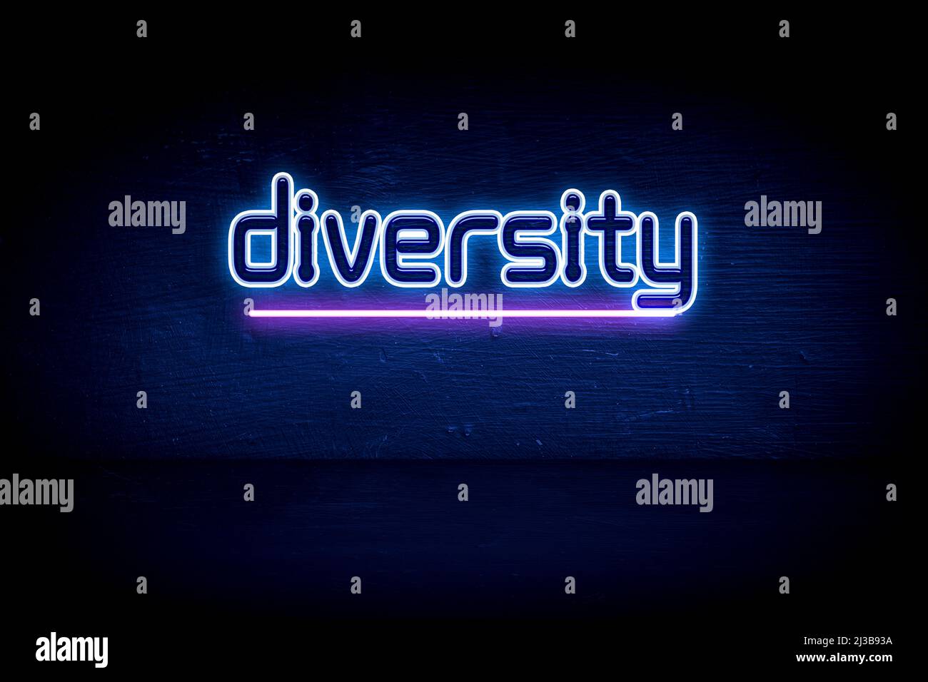 Diversity - blue neon announcement signboard Stock Photo - Alamy