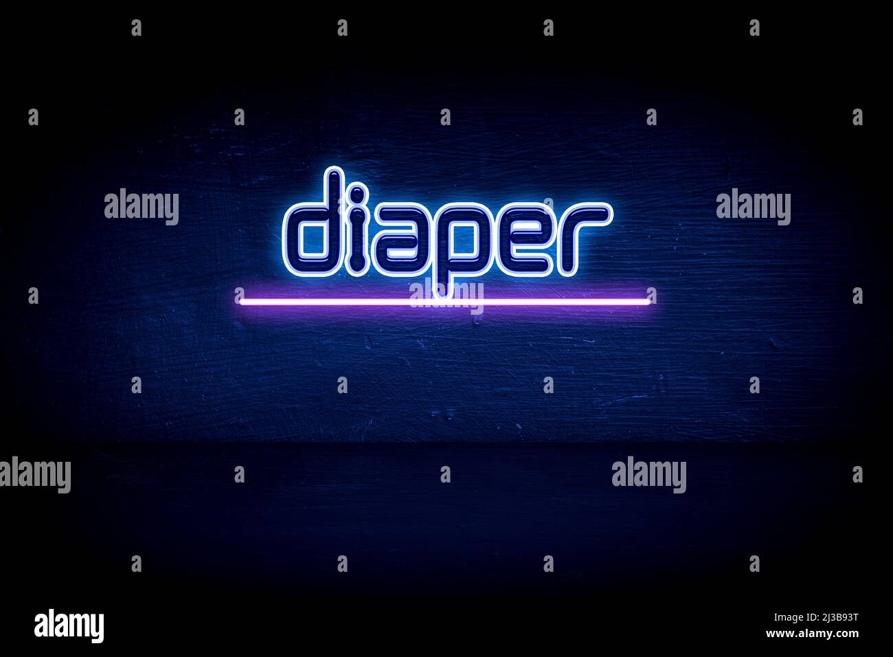 diaper - blue neon announcement signboard Stock Photo - Alamy