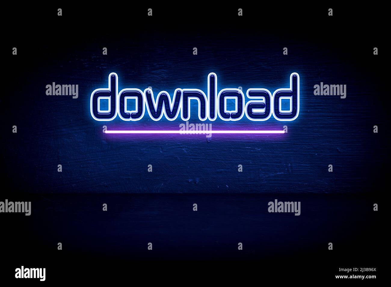 Download - blue neon announcement signboard Stock Photo - Alamy