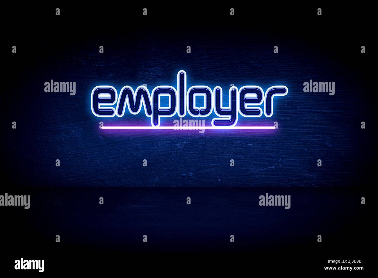 Employer branding - blue neon announcement signboard Stock Photo - Alamy