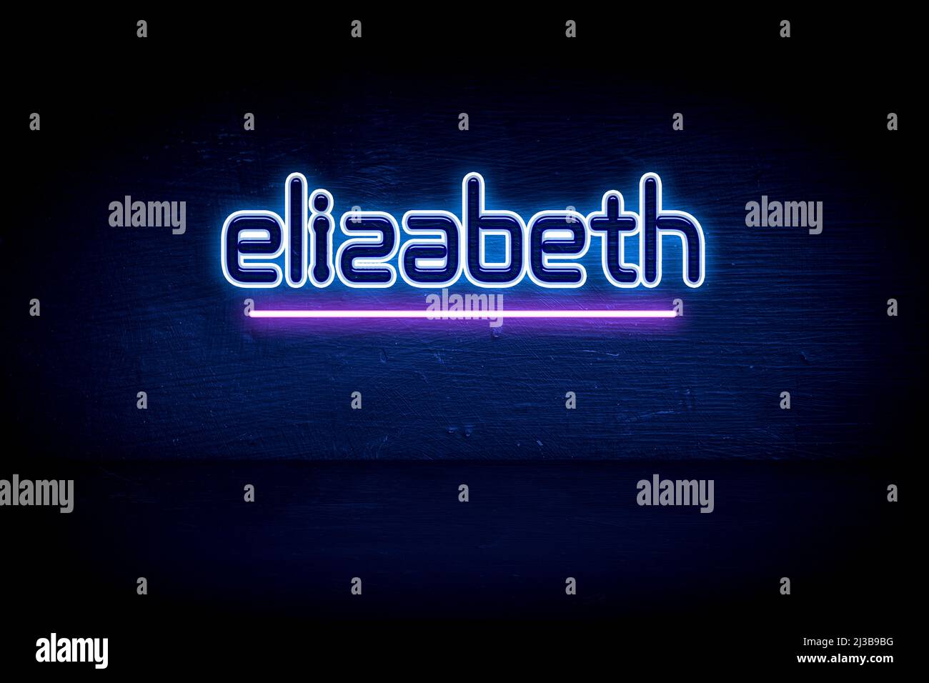 Elizabeth - blue neon announcement signboard Stock Photo - Alamy