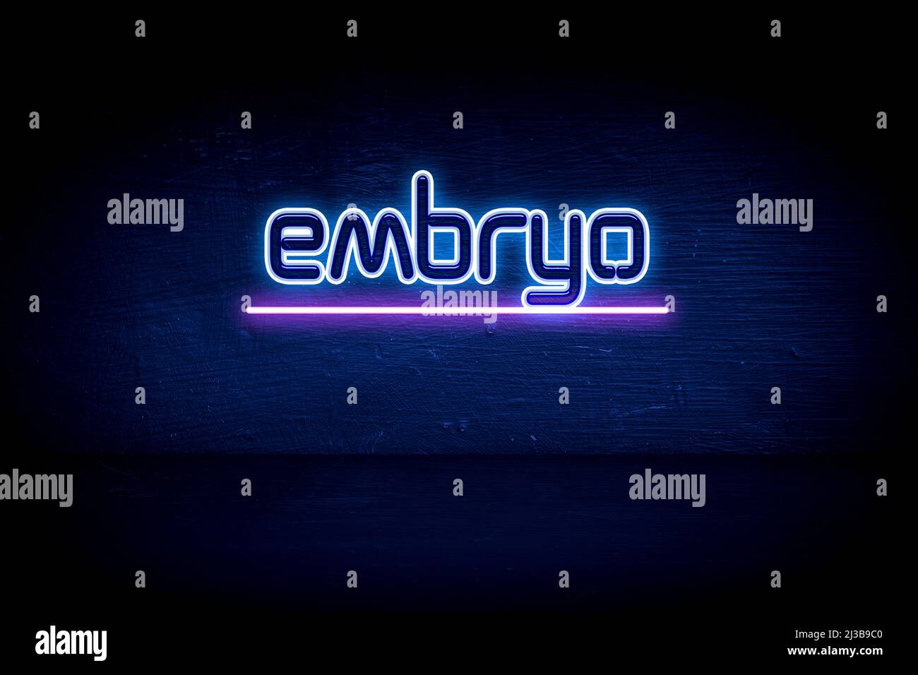 embryo - blue neon announcement signboard Stock Photo - Alamy