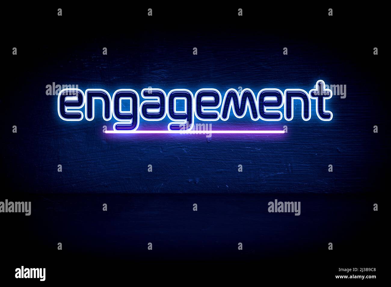 engagement - blue neon announcement signboard Stock Photo - Alamy