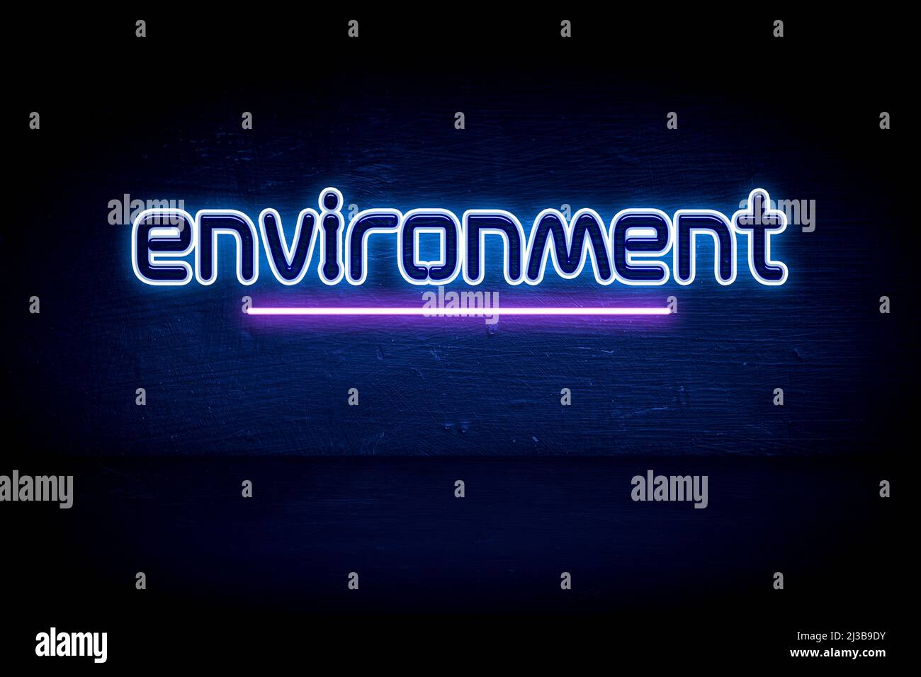 Environment - blue neon announcement signboard Stock Photo - Alamy