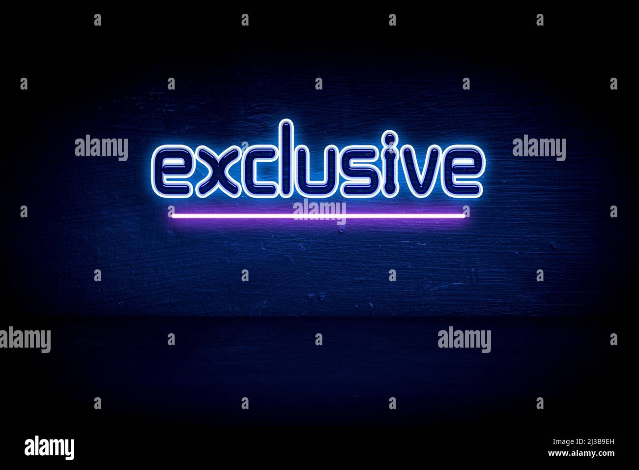 Exclusive - blue neon announcement signboard Stock Photo - Alamy