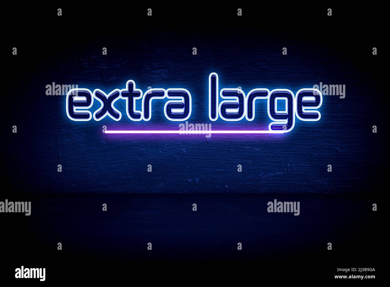 Extra large - blue neon announcement signboard Stock Photo - Alamy