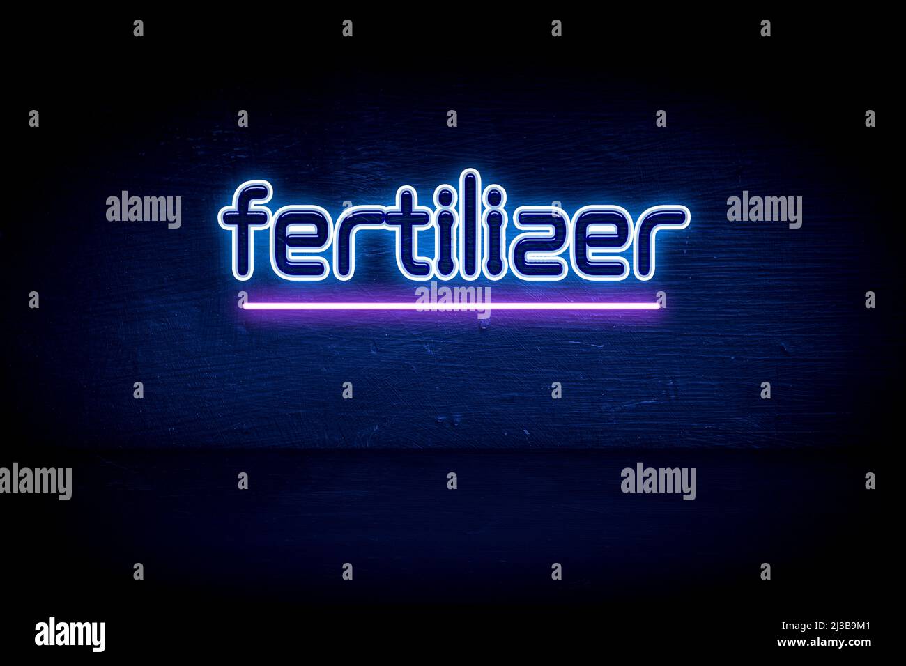 Fertilizer - blue neon announcement signboard Stock Photo - Alamy