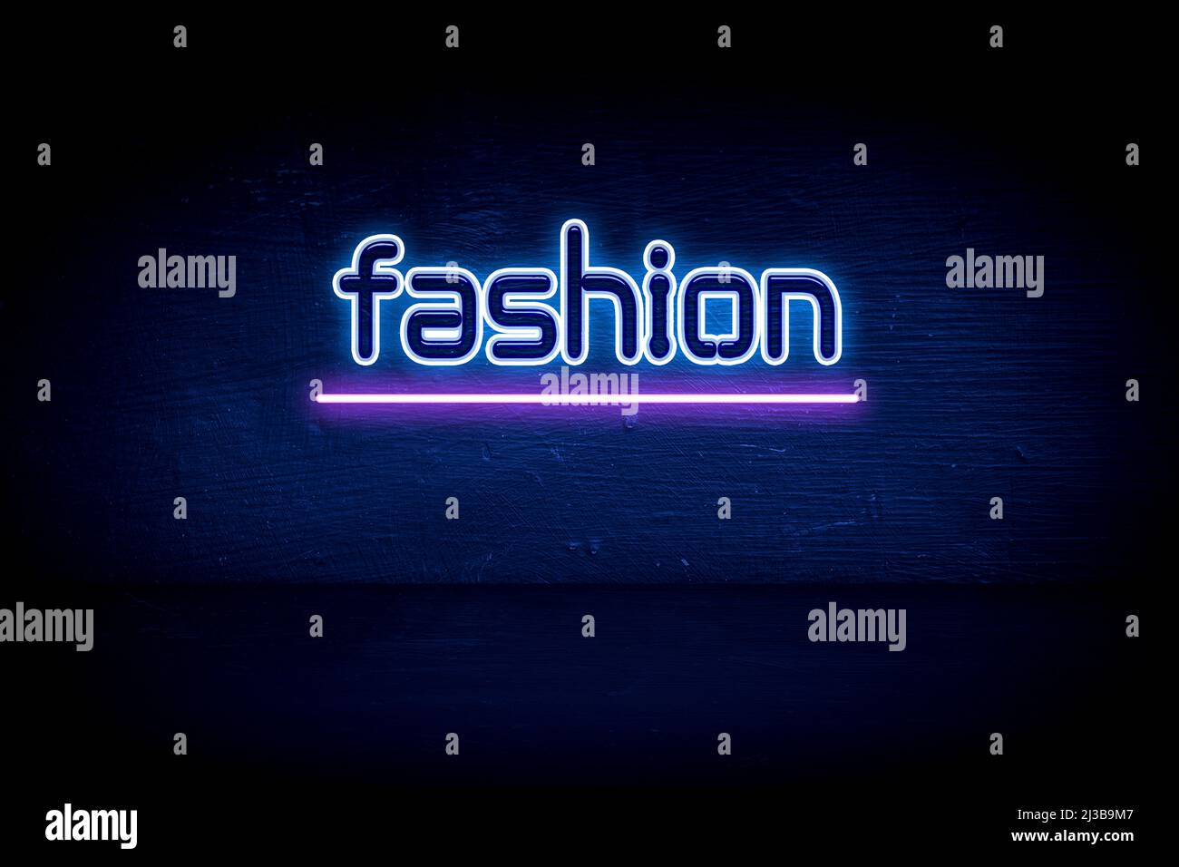 Fashion - blue neon announcement signboard Stock Photo - Alamy