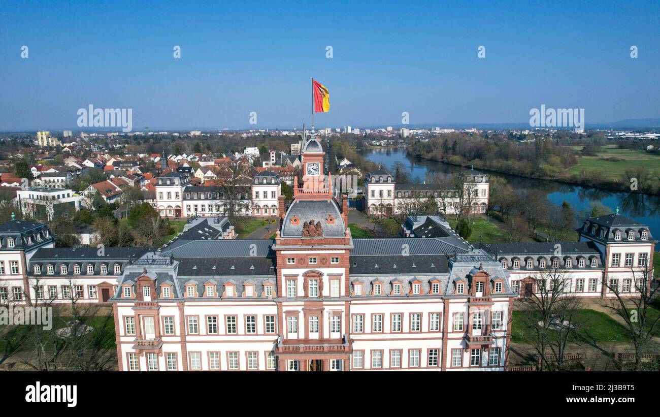 Aerial view from Historical Museum Hanau Philippsruhe Palace at Hanau ...