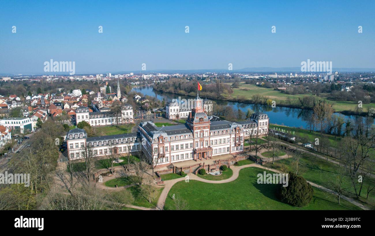 Aerial view from Historical Museum Hanau Philippsruhe Palace at Hanau ...