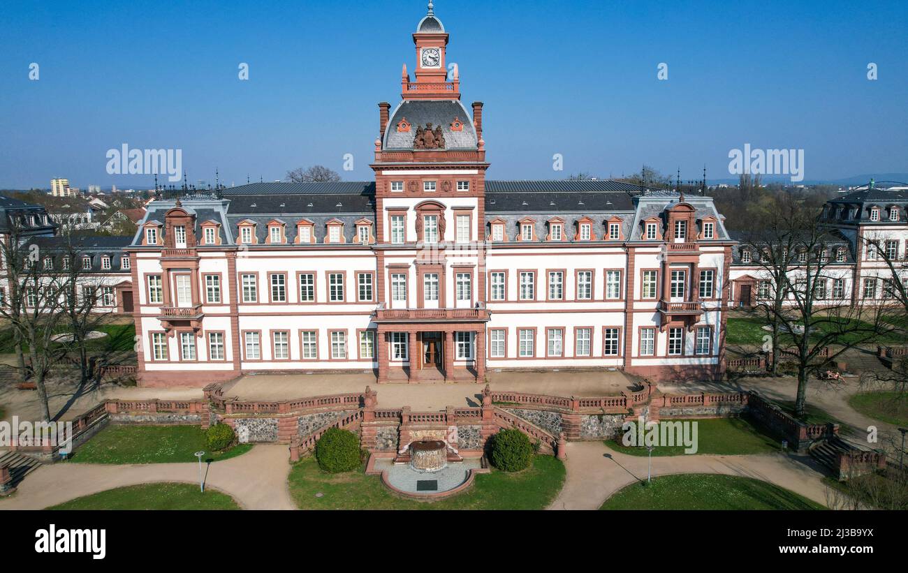 Aerial view from Historical Museum Hanau Philippsruhe Palace at Hanau ...