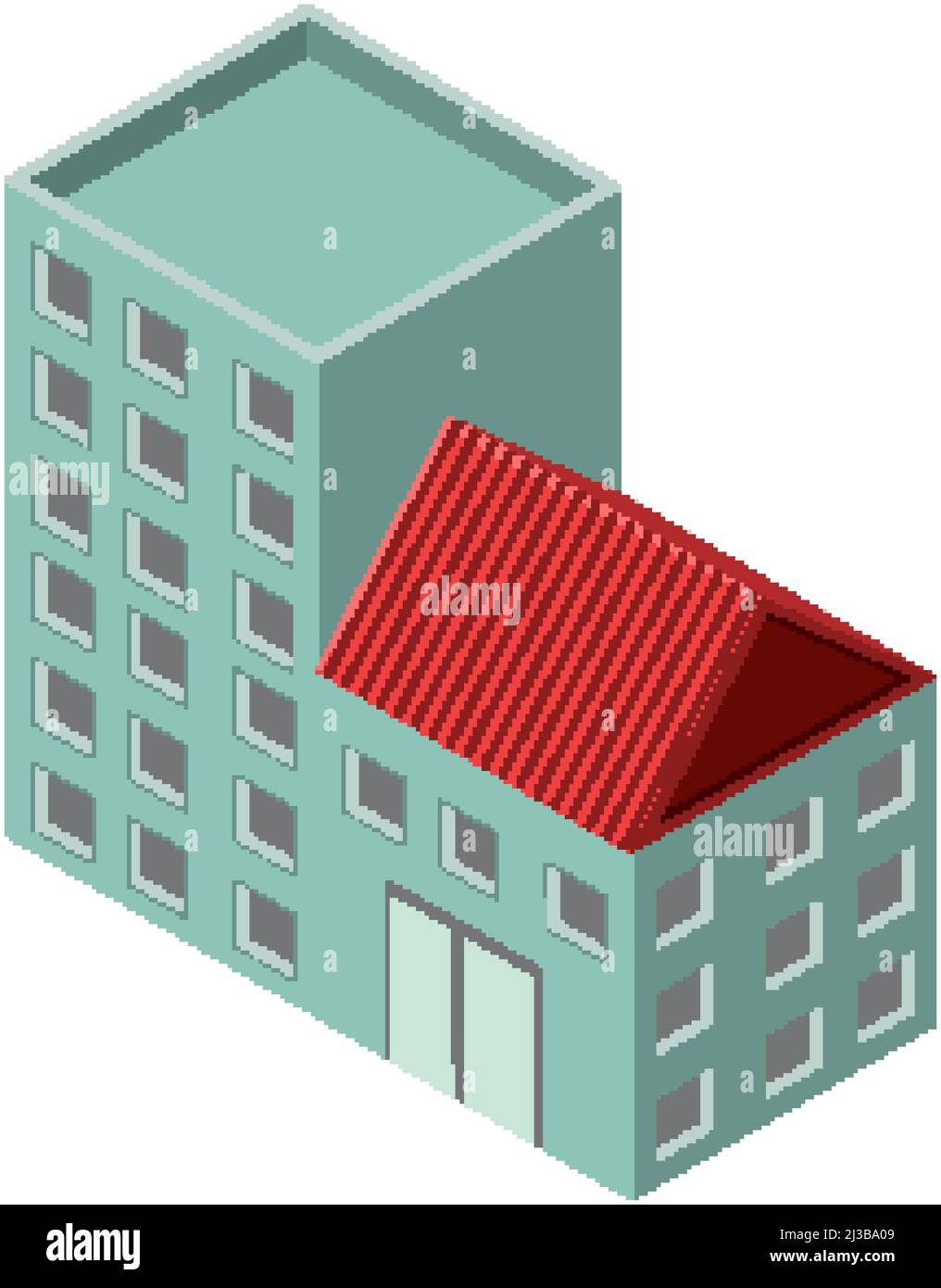 Isometric building on white background illustration Stock Vector Image ...