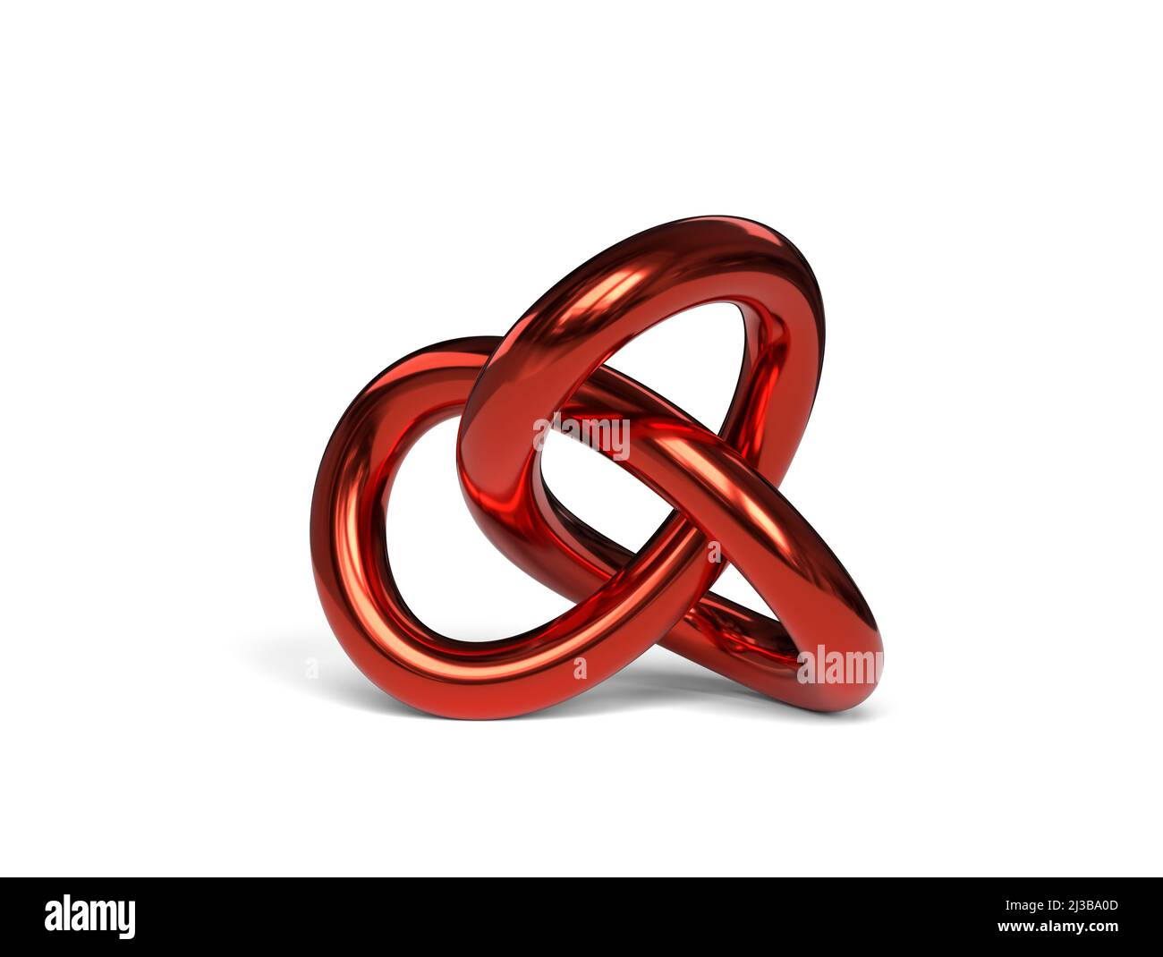 Red metallic torus knot on white background. 3d image Stock Photo - Alamy