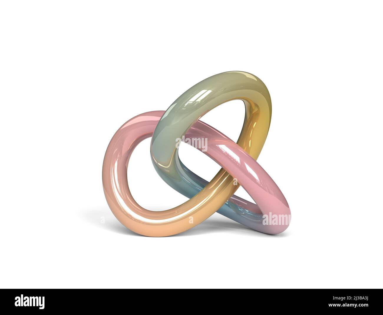 Colorful shiny torus knot on white background. 3d image Stock Photo - Alamy
