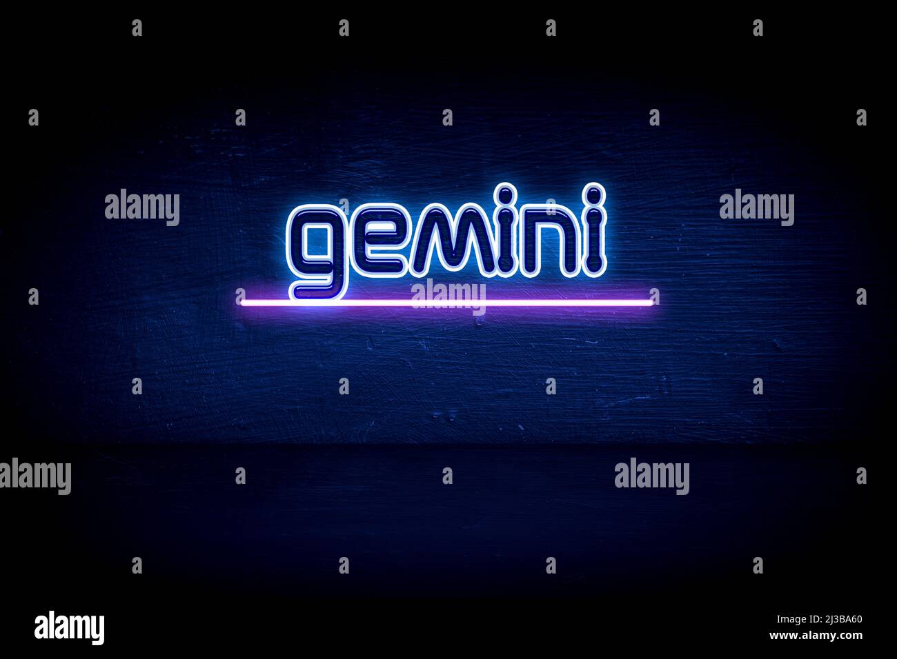 gemini - blue neon announcement signboard Stock Photo - Alamy