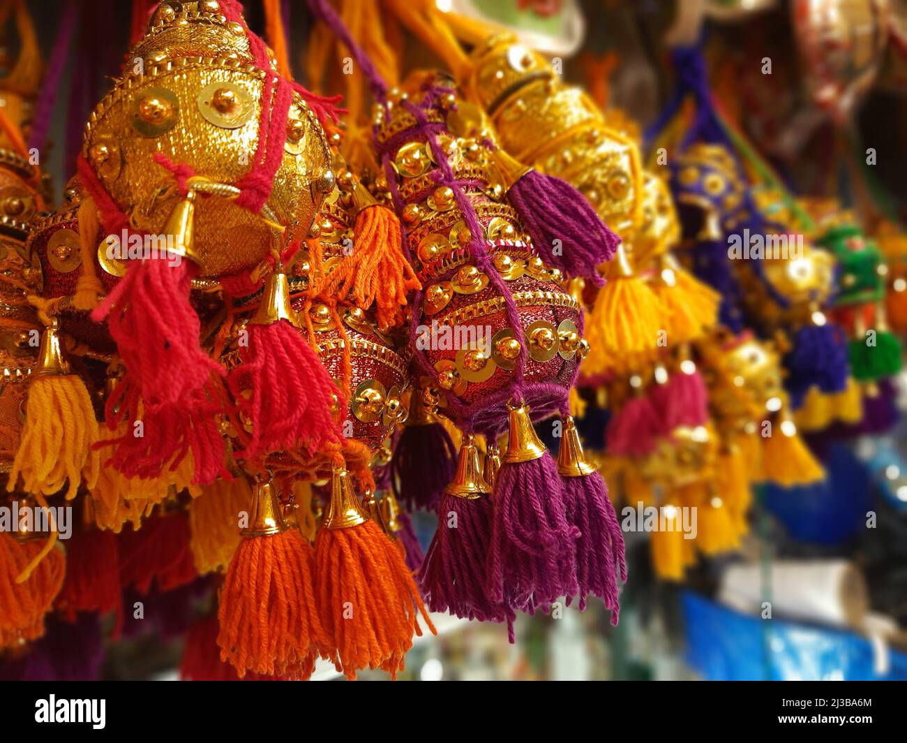 The Indian style colorful golden decorations Stock Photo - Alamy