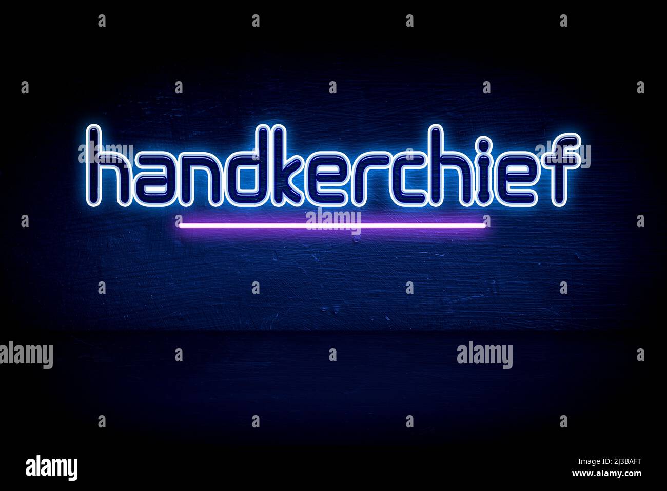 handkerchief - blue neon announcement signboard Stock Photo - Alamy