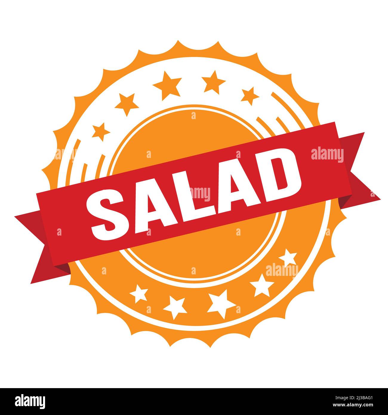 SALAD text on red orange ribbon badge stamp Stock Photo - Alamy