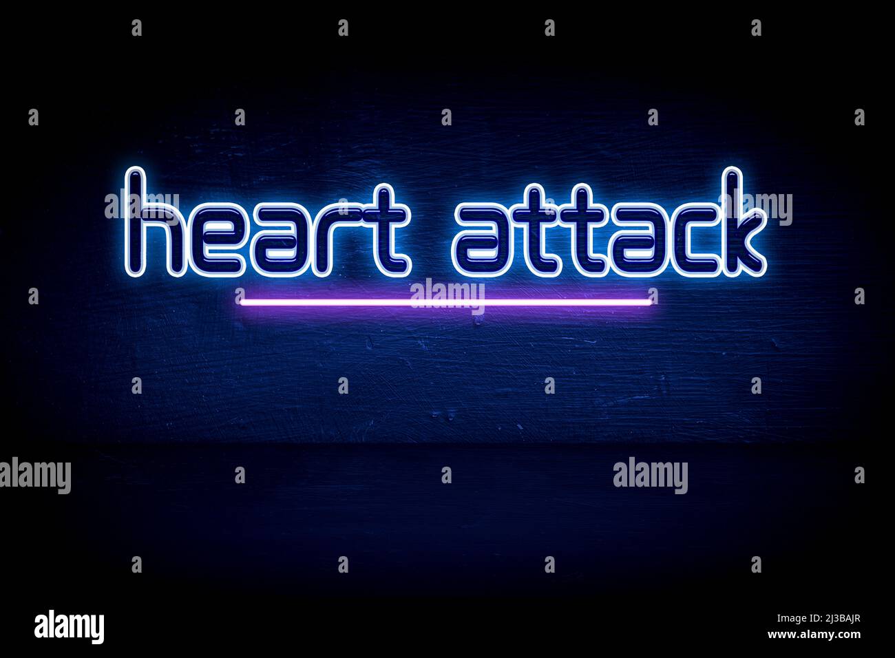 Heart Attack - blue neon announcement signboard Stock Photo - Alamy