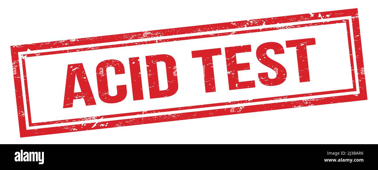 ACID TEST text on red grungy vintage rectangle stamp Stock Photo - Alamy