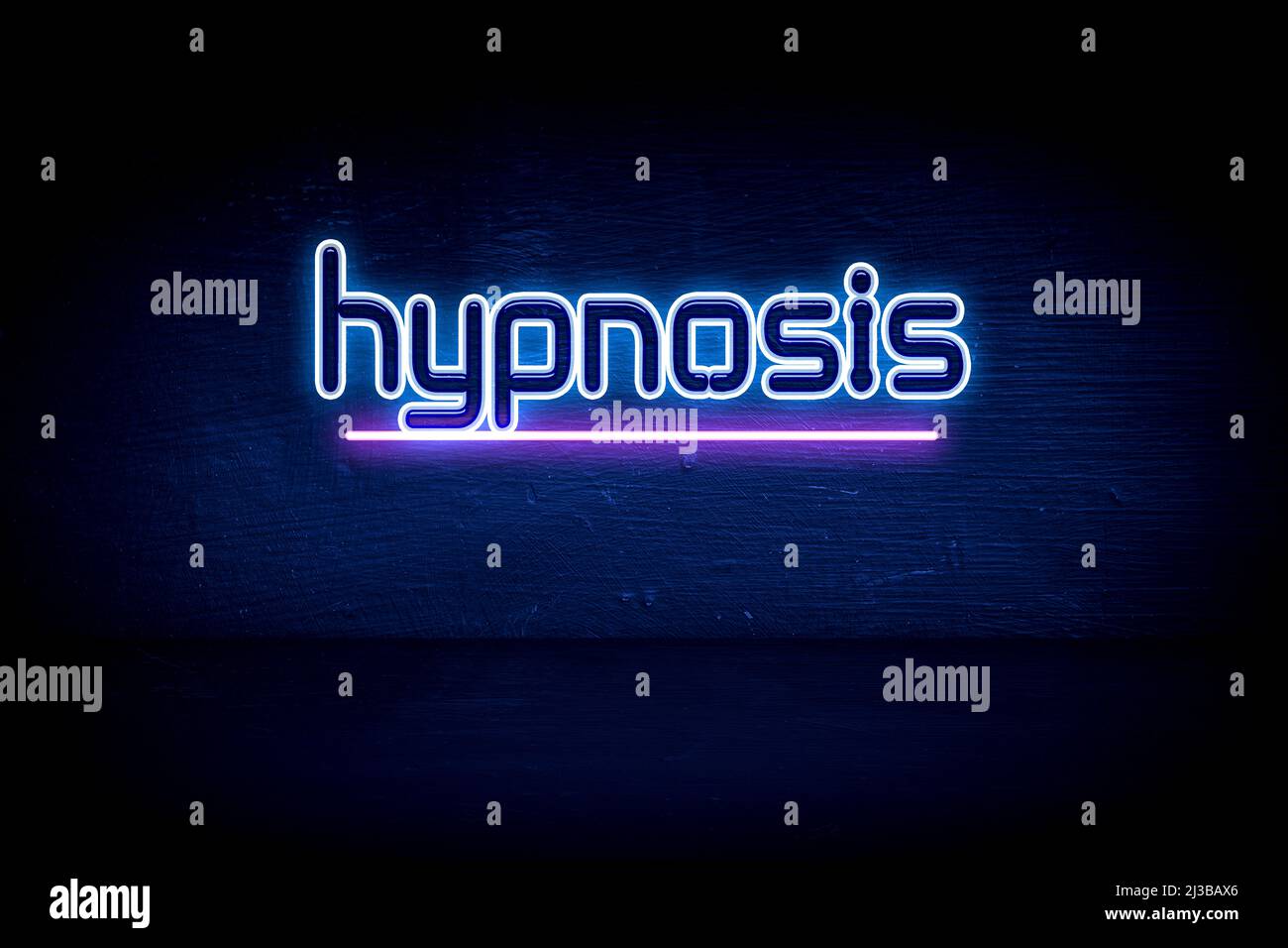 hypnosis - blue neon announcement signboard Stock Photo - Alamy