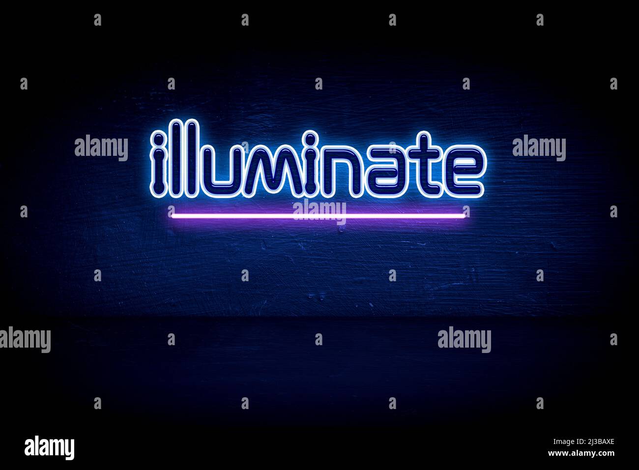 illuminate - blue neon announcement signboard Stock Photo - Alamy