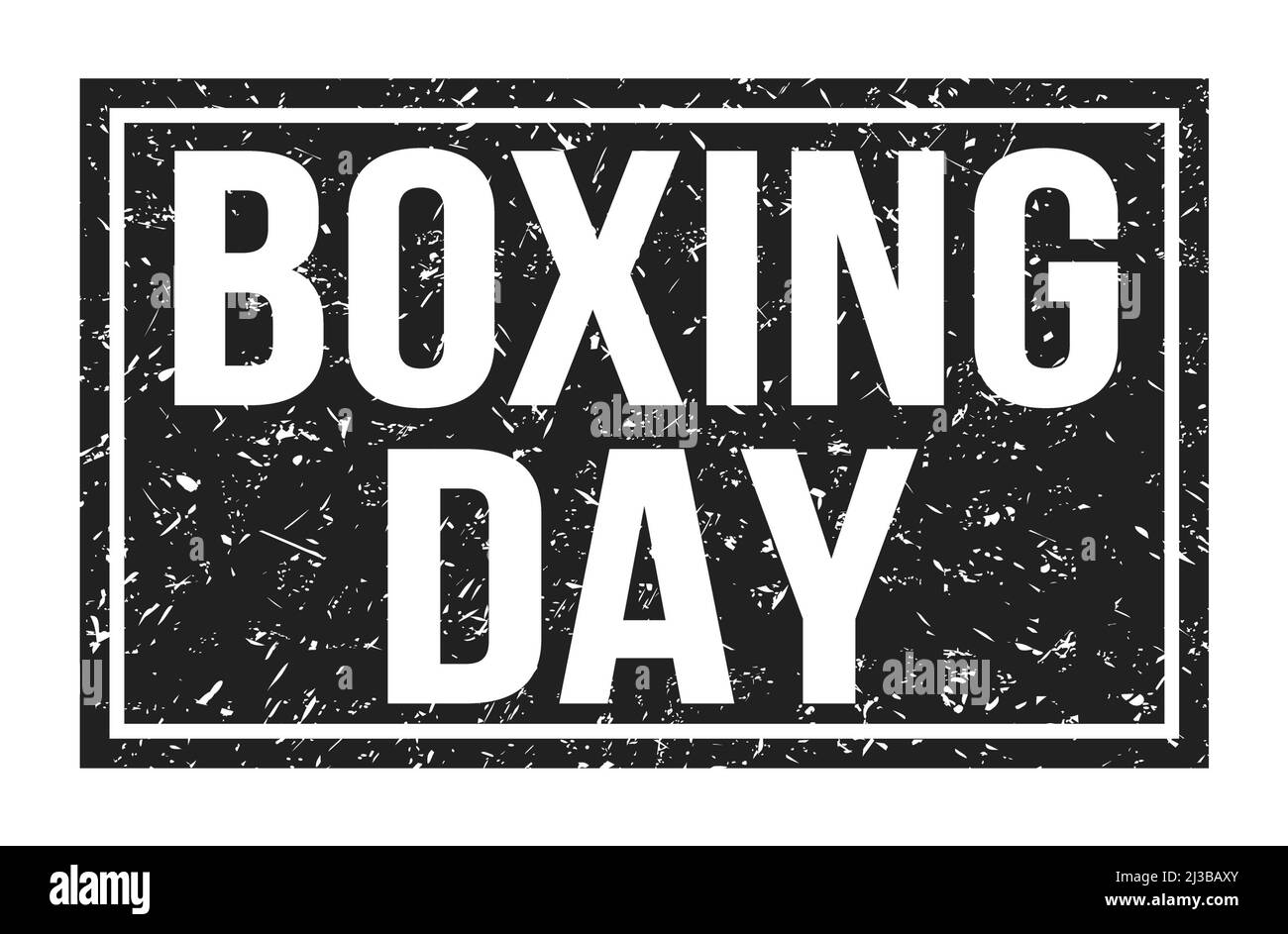 BOXING DAY, words written on black rectangle stamp sign Stock Photo - Alamy