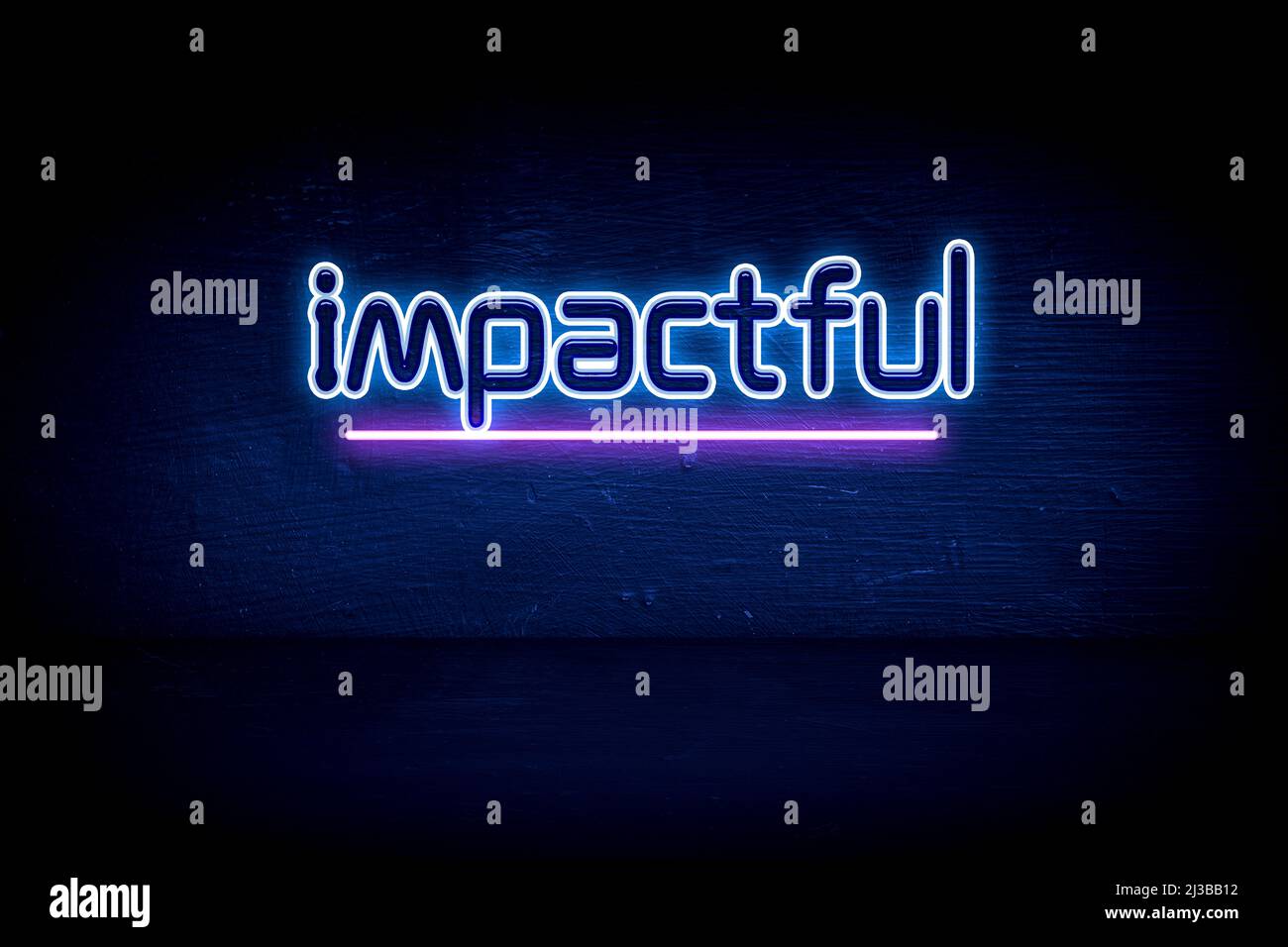 Impactful - blue neon announcement signboard Stock Photo - Alamy