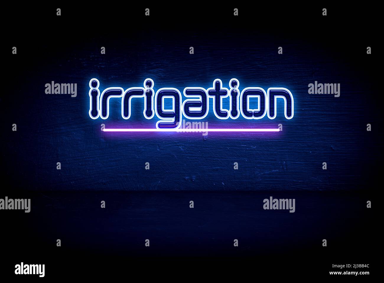 Irrigation - blue neon announcement signboard Stock Photo - Alamy