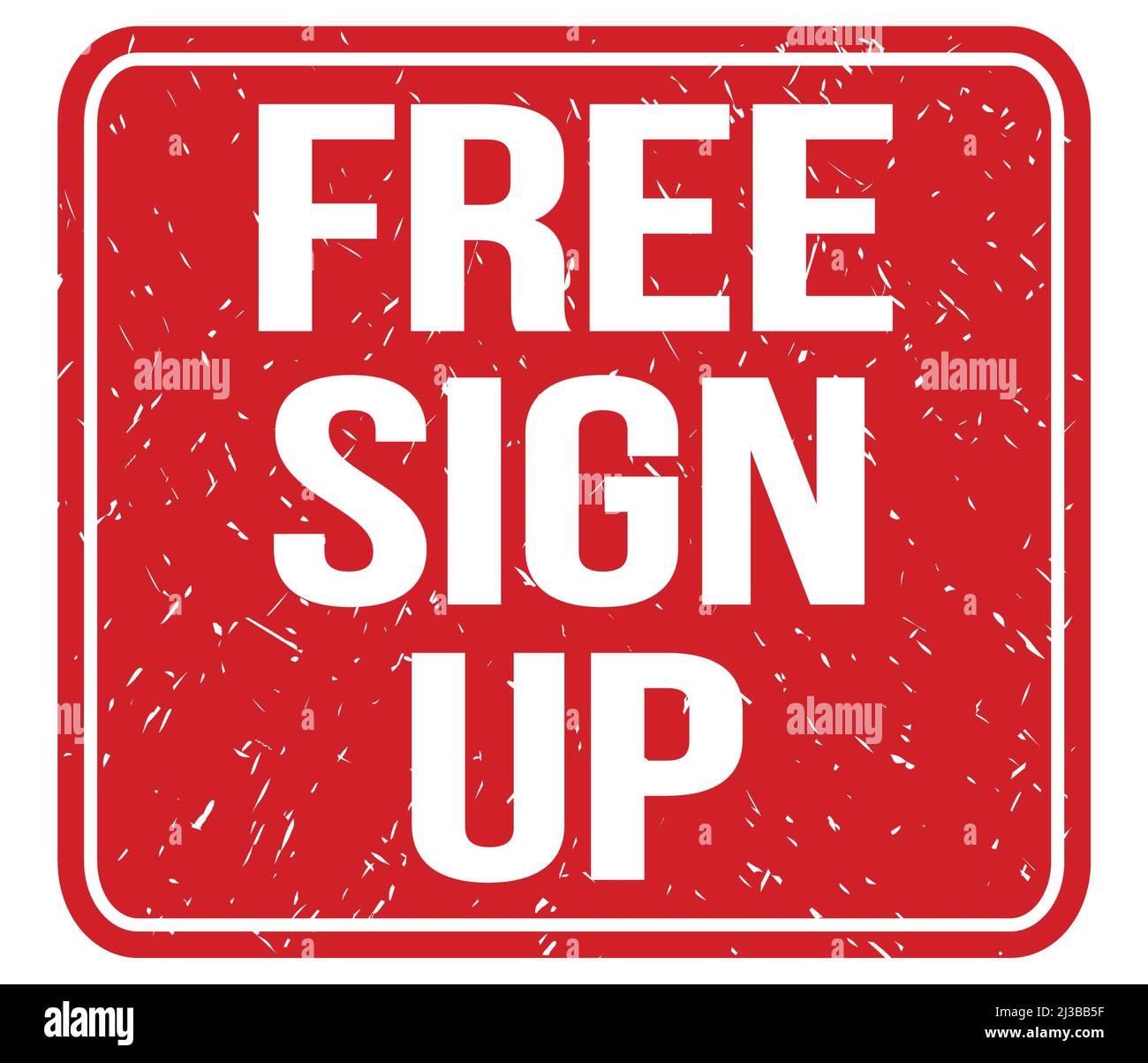 FREE SIGN UP, text written on red vintage stamp sign Stock Photo - Alamy