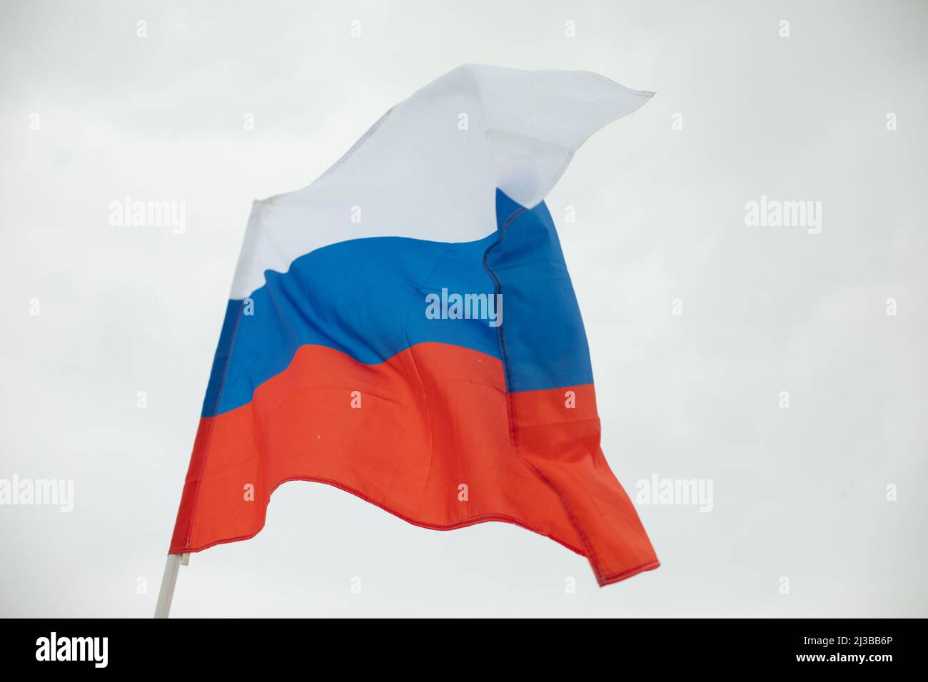 Flag of Russia. Symbol of Russian Federation. Combination of white blue ...