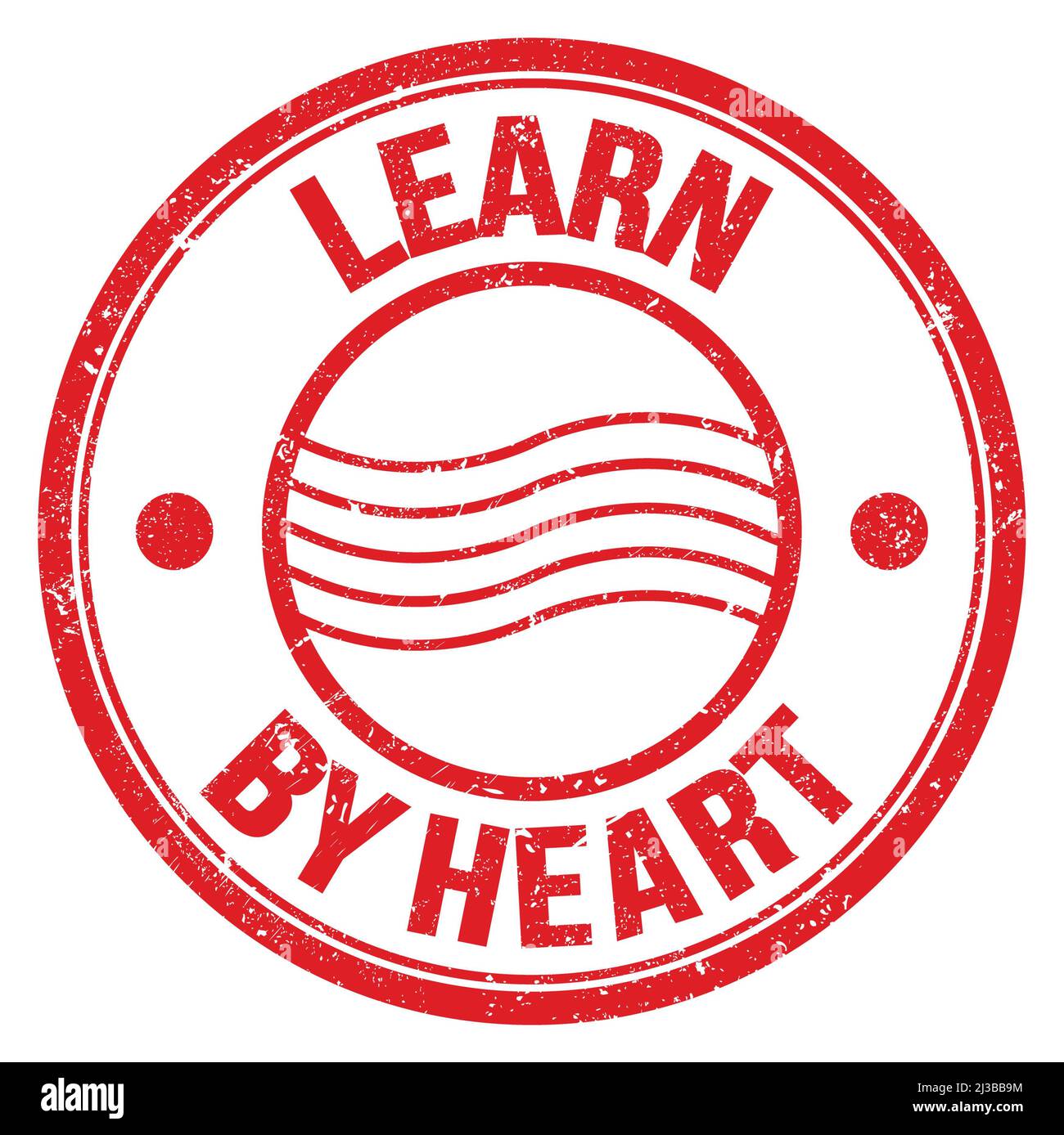 LEARN BY HEART text written on red round postal stamp sign Stock Photo ...