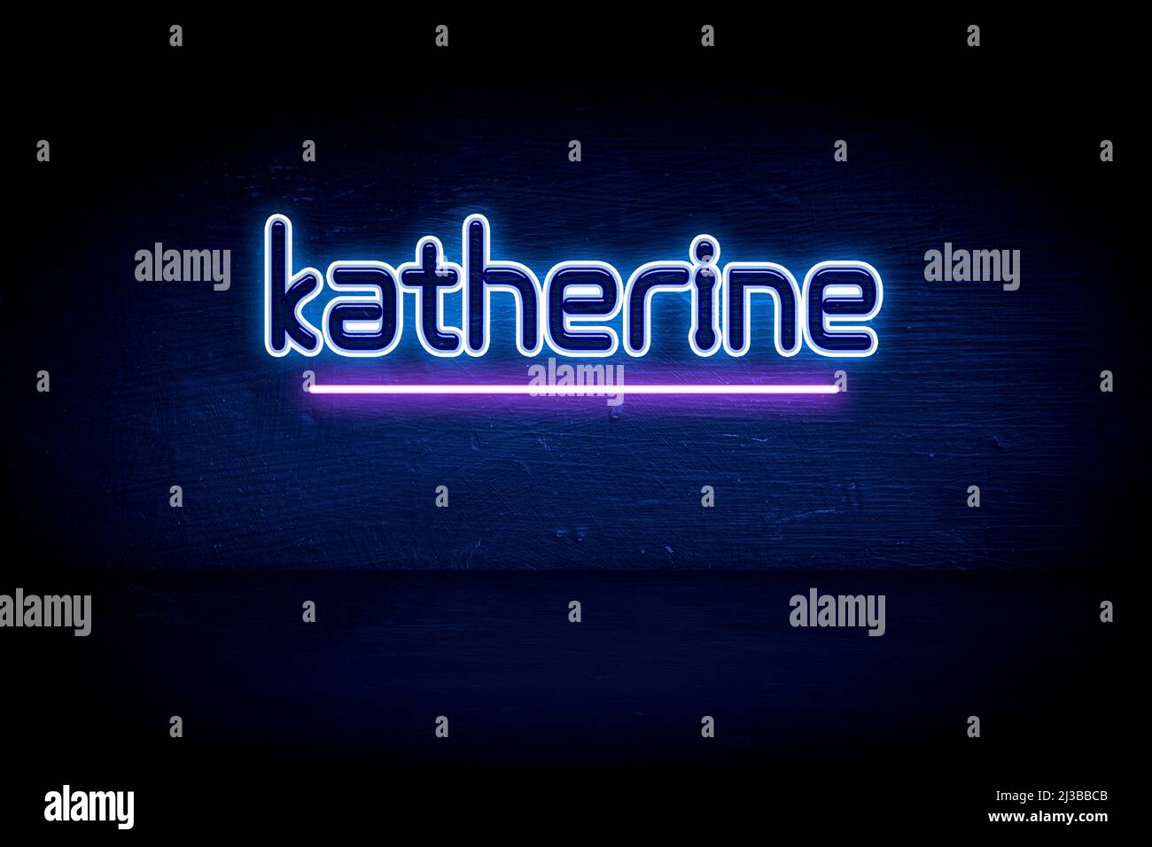 Katherine - blue neon announcement signboard Stock Photo - Alamy