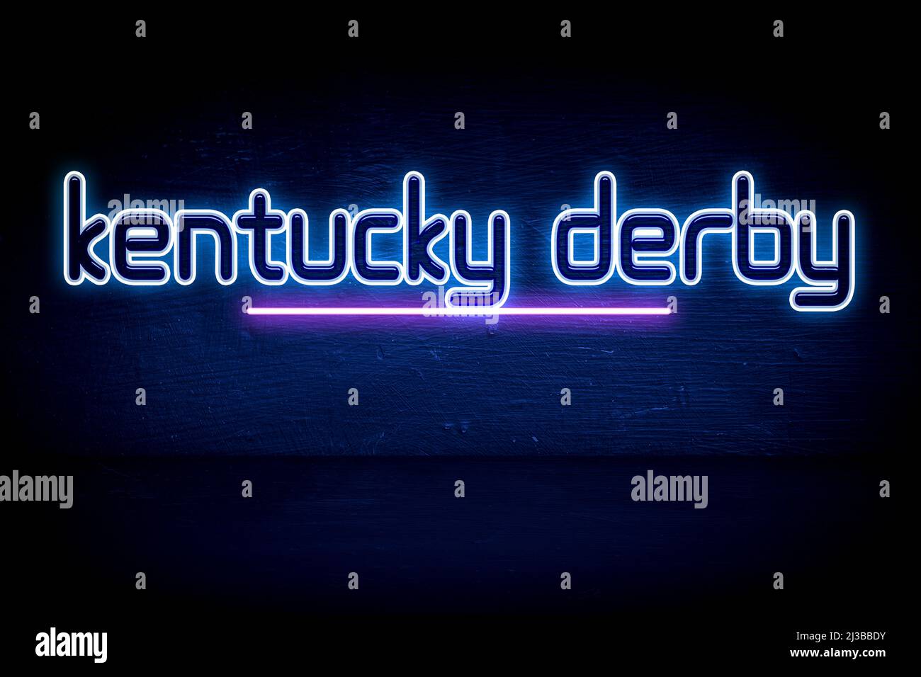 Kentucky Derby Day - blue neon announcement signboard Stock Photo - Alamy