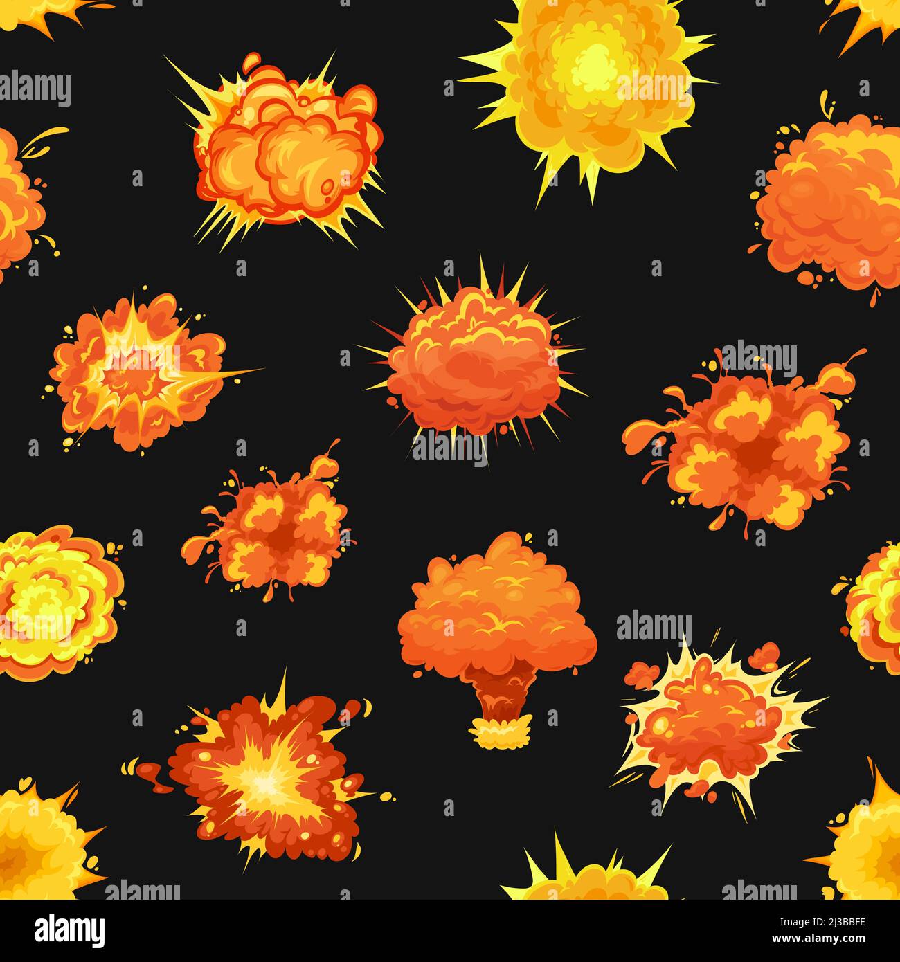 Seamless pattern with bomb explosion clouds. Background or backdrop ...