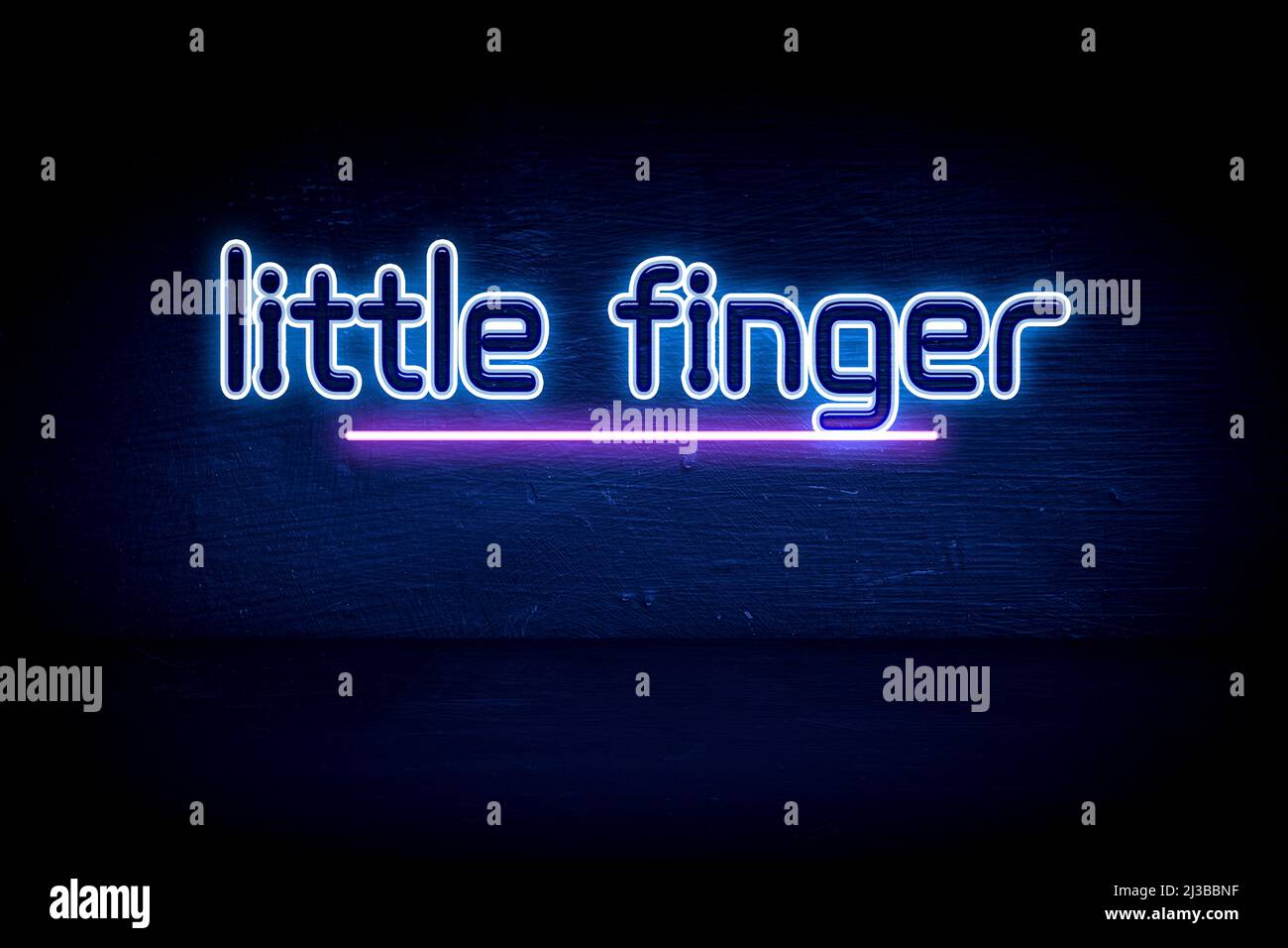 Little finger - blue neon announcement signboard Stock Photo - Alamy