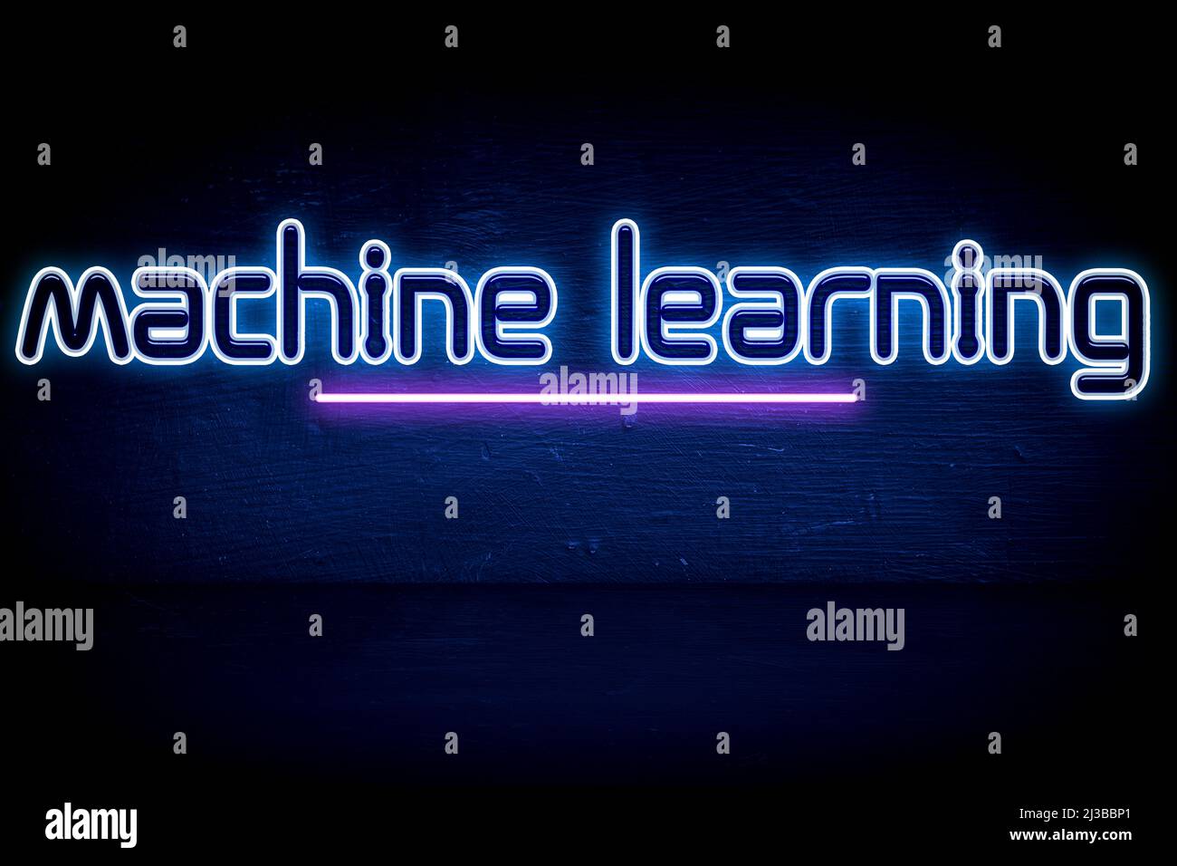 Machine Learning - blue neon announcement signboard Stock Photo - Alamy