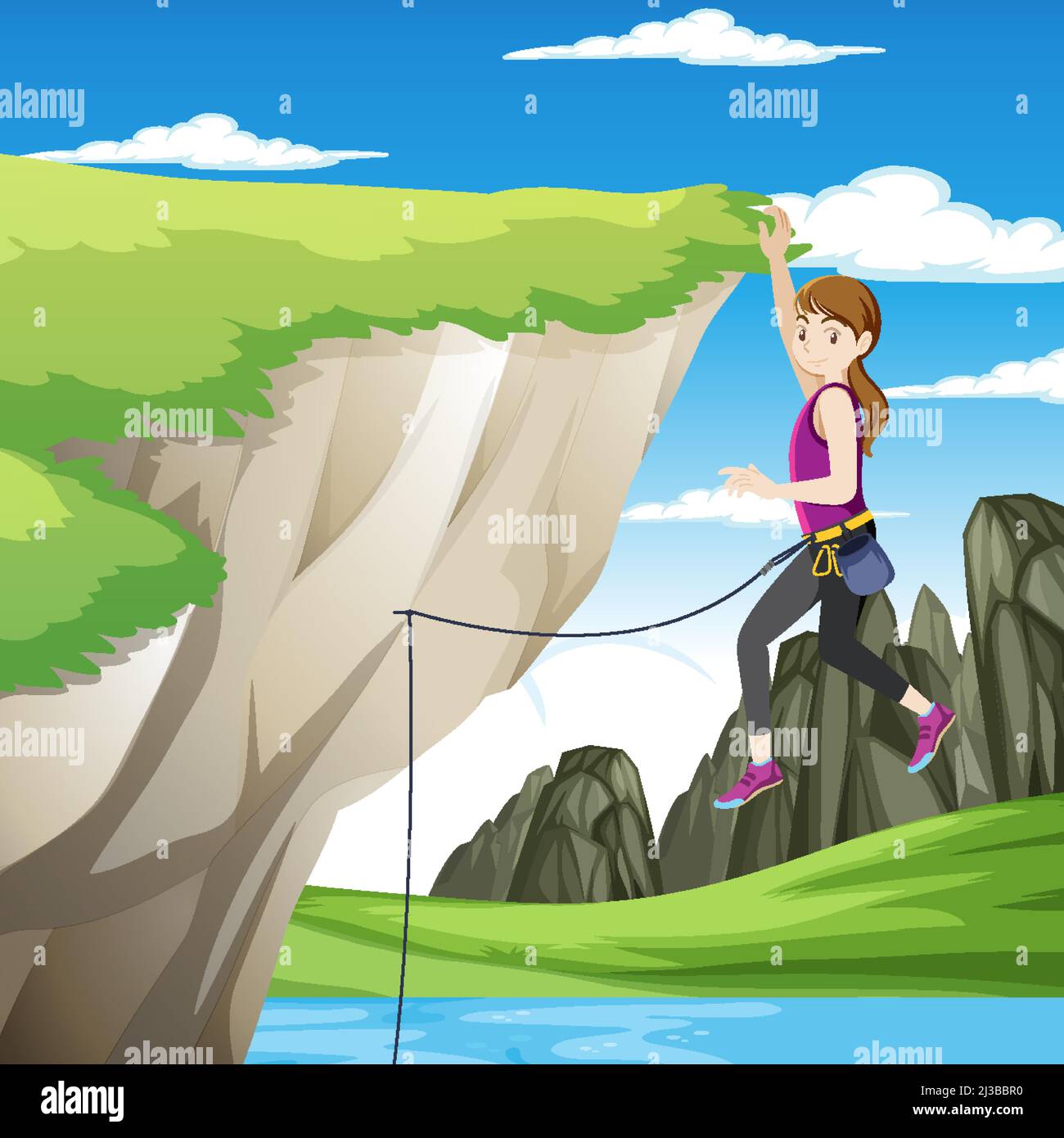 Outdoor rock climbing scene illustration Stock Vector Image & Art - Alamy