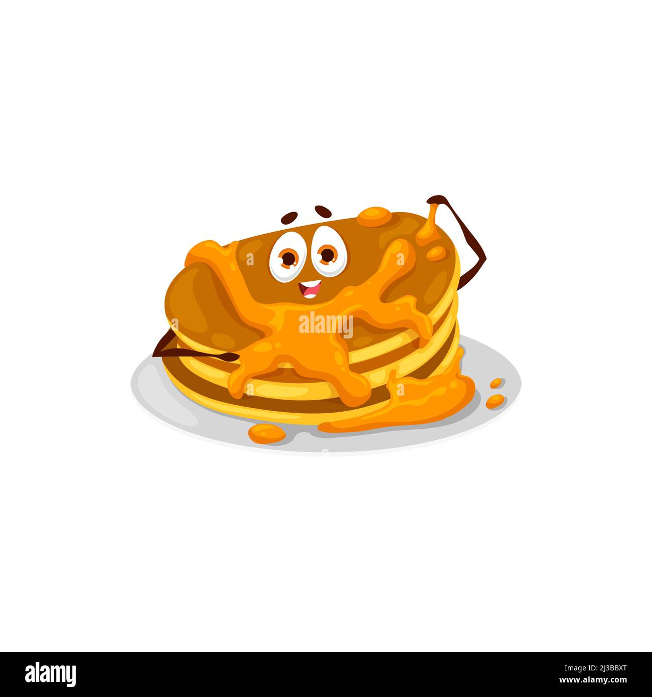 Cartoon Guy At Pancakes