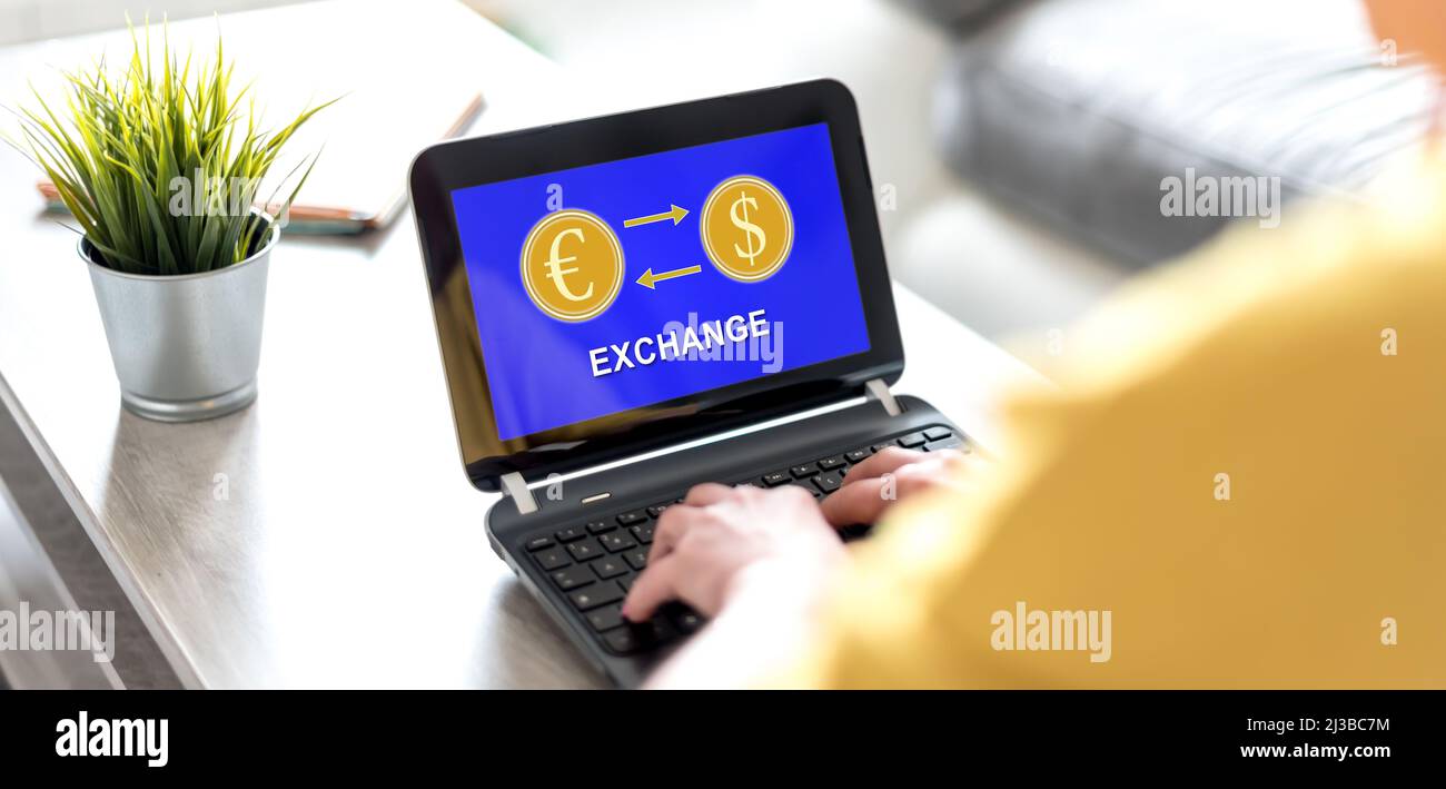 Laptop screen displaying an exchange concept Stock Photo - Alamy Laptop screen displaying an exchange concept Stock Photo - Alamy