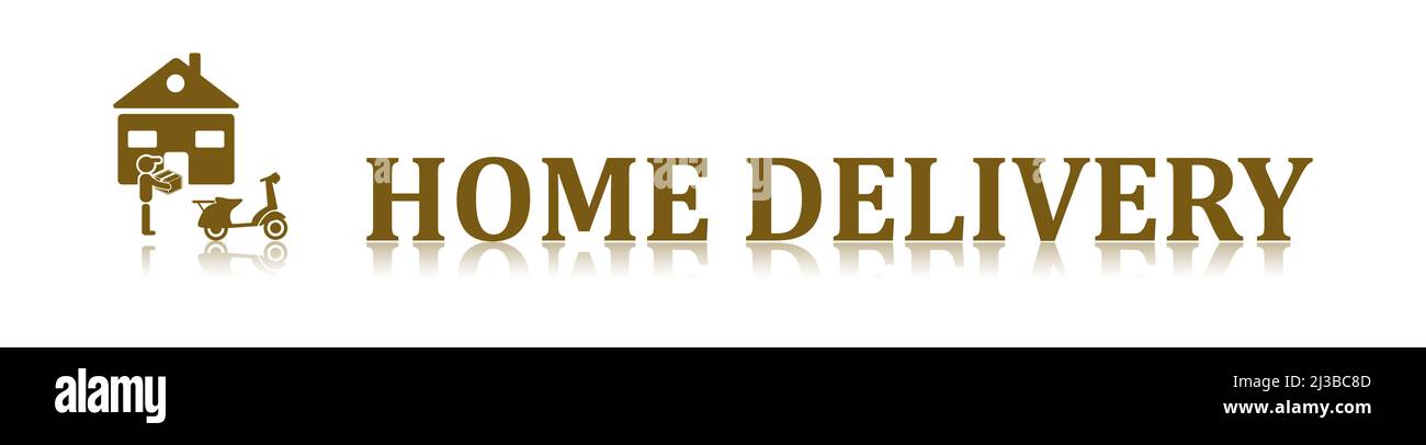 Illustration of a home delivery concept Stock Photo - Alamy