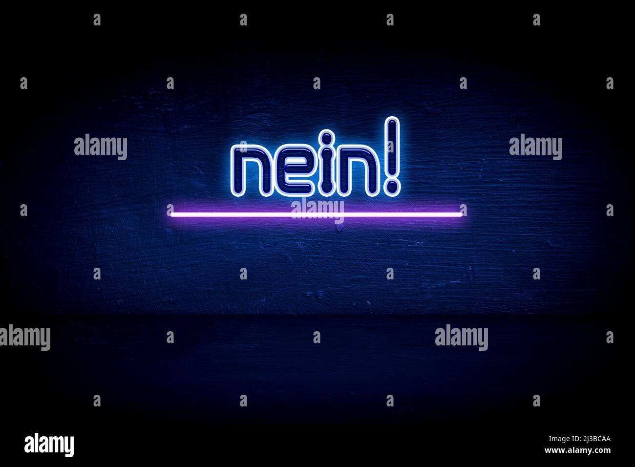 Nein! - blue neon announcement signboard Stock Photo - Alamy