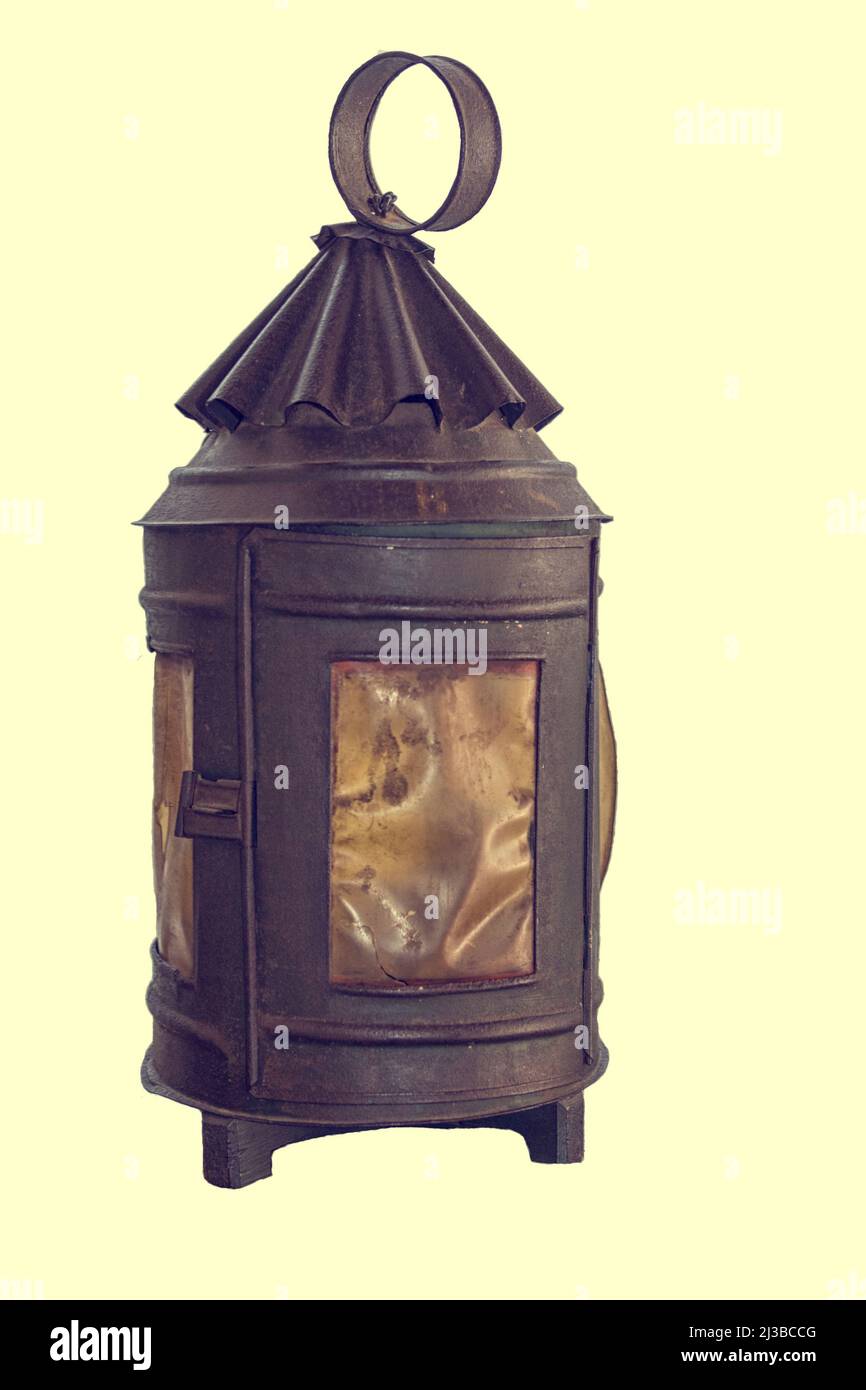 Medieval lamp made of metal and pigs bladder Stock Photo - Alamy