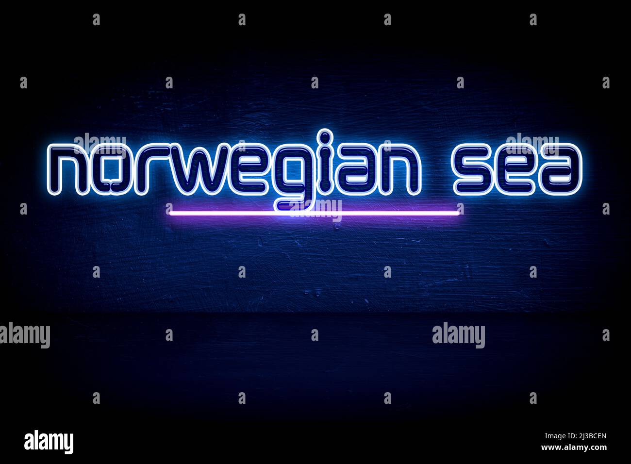 Norwegian Sea - blue neon announcement signboard Stock Photo - Alamy