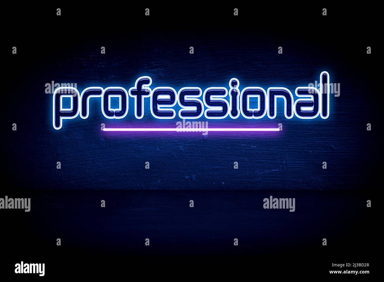 professional - blue neon announcement signboard Stock Photo - Alamy