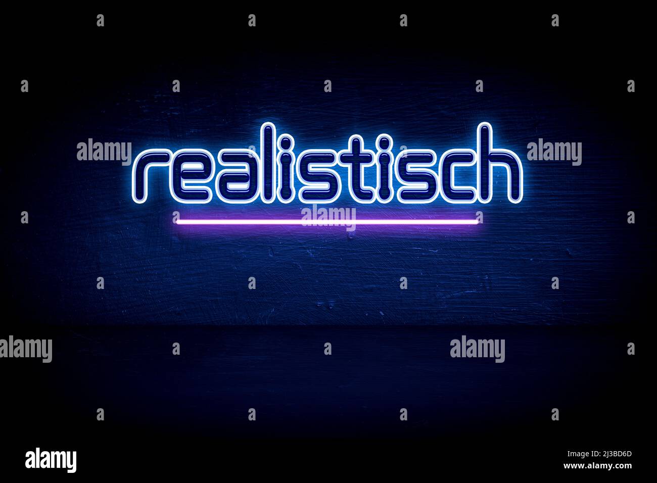Realistisch - blue neon announcement signboard Stock Photo - Alamy