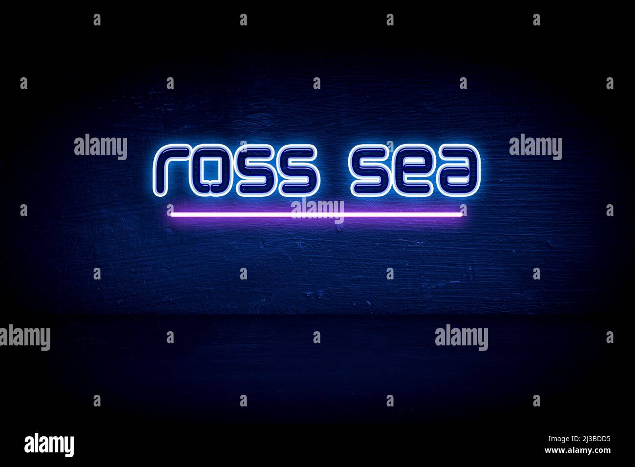 Ross Sea - blue neon announcement signboard Stock Photo - Alamy